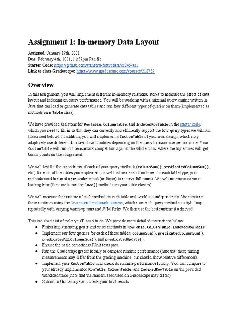 Assignment 1 | PDF | Cpu Cache | Database Index