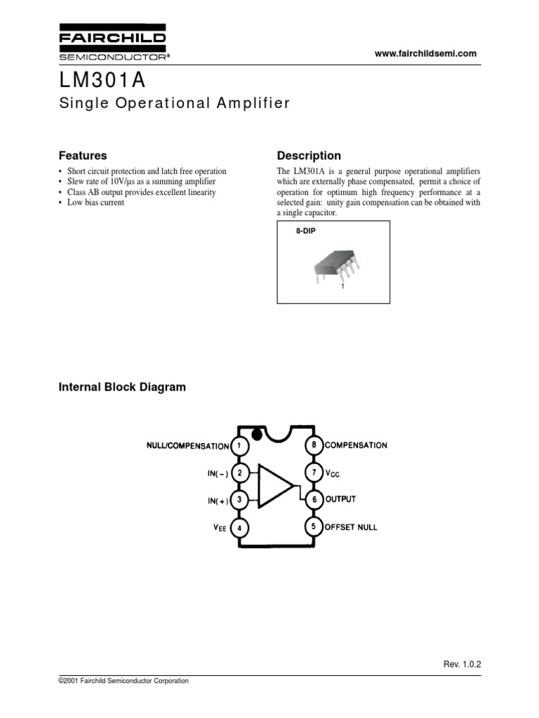 LM301A | PDF | Amplifier | Operational Amplifier
