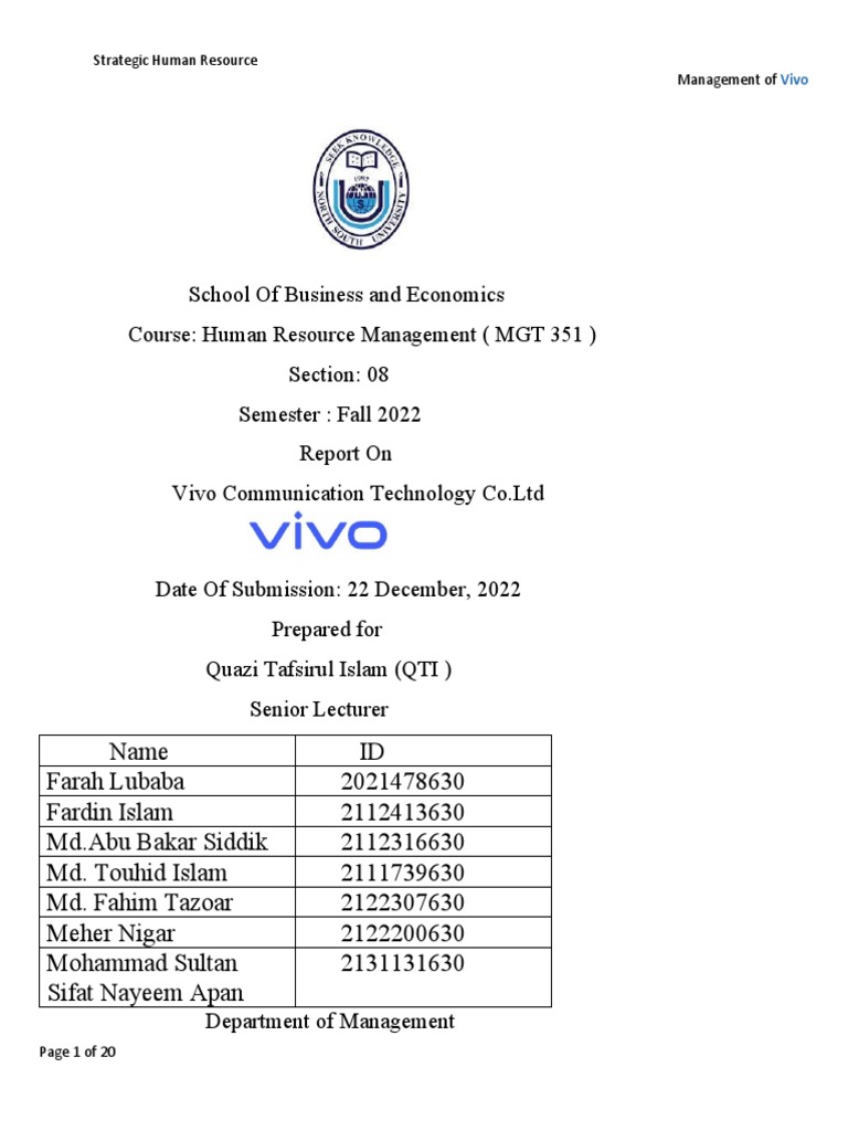 Final Report | PDF | Compensation And Benefits | Human Resource Management