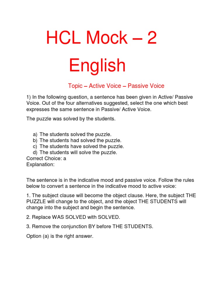 HCL Mock Placement Paper | PDF | C (Programming Language)
