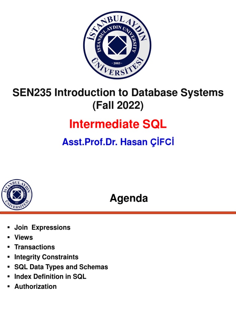 Intermediate SQL | PDF | Database Index | Information Science Intermediate SQL | PDF | Database Index | Information Science