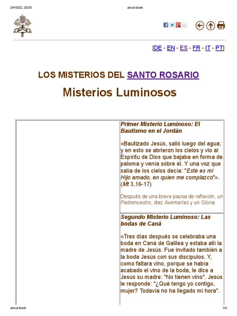 Misterios Luminosos | PDF | orador del Señor | Rosario