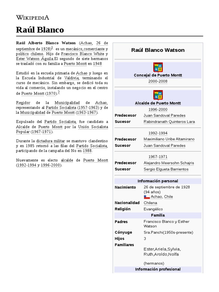 Raúl Blanco | PDF | Chile | Elecciones