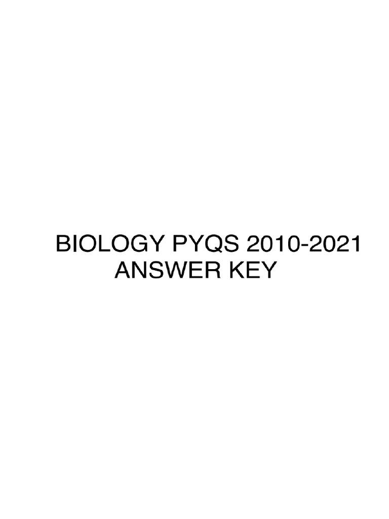 Pyqs Answer Key | PDF