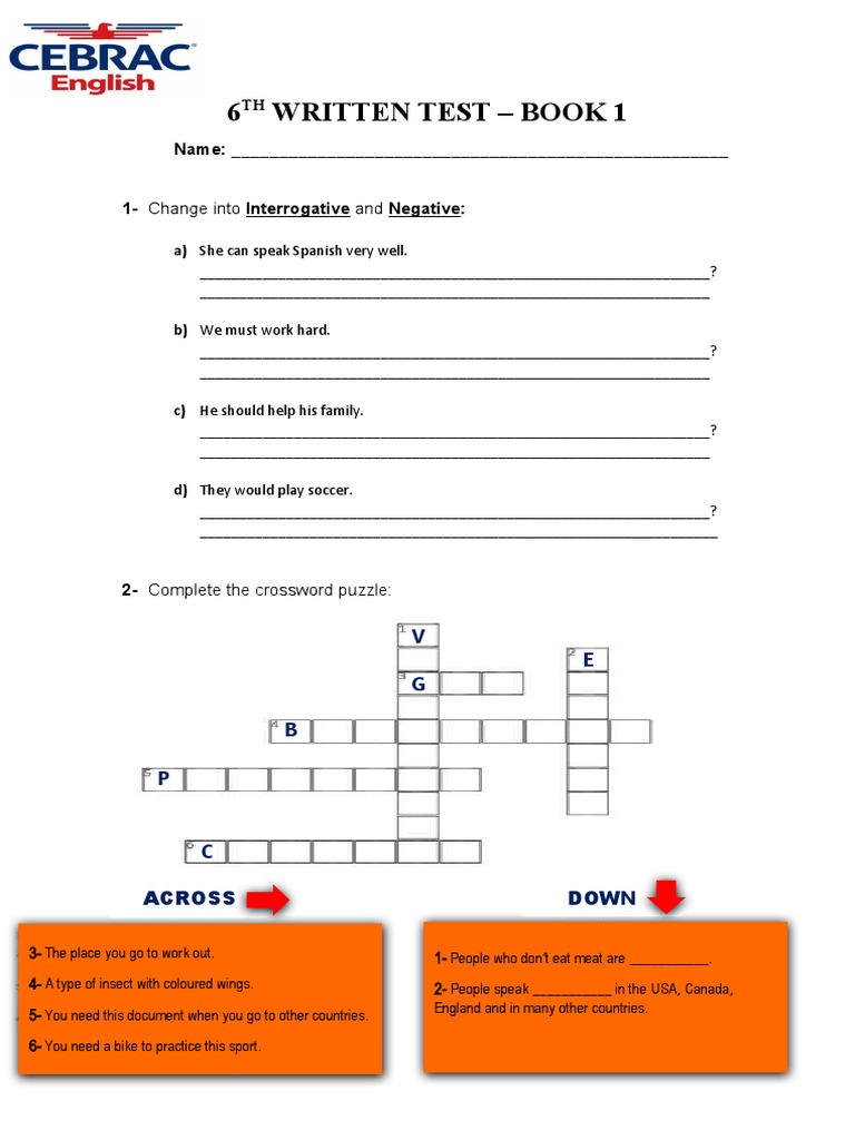 6 Written Test-Book 1 | PDF