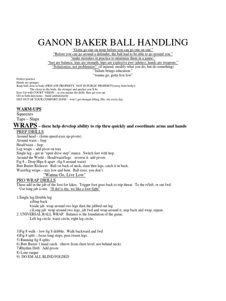 Ganon Baker Ball Handling | PDF | Athletic Sports | Ball Games