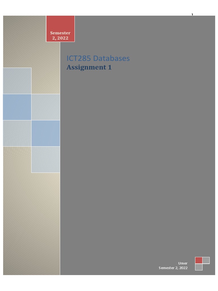 ICT-285-Assignment 1 | PDF | Databases | Relational Database
