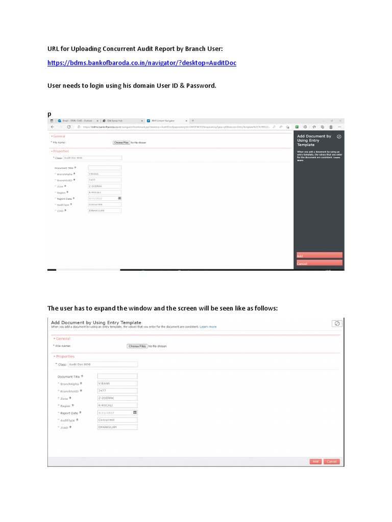 Guidance To Upload Concurrent Audit Report On BDMS Portal | PDF