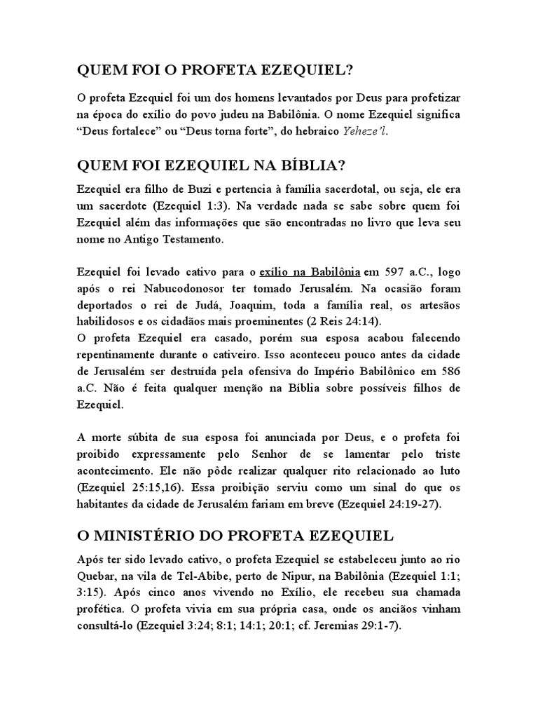 Profeta Ezequiel Pdf Ezequiel Profeta