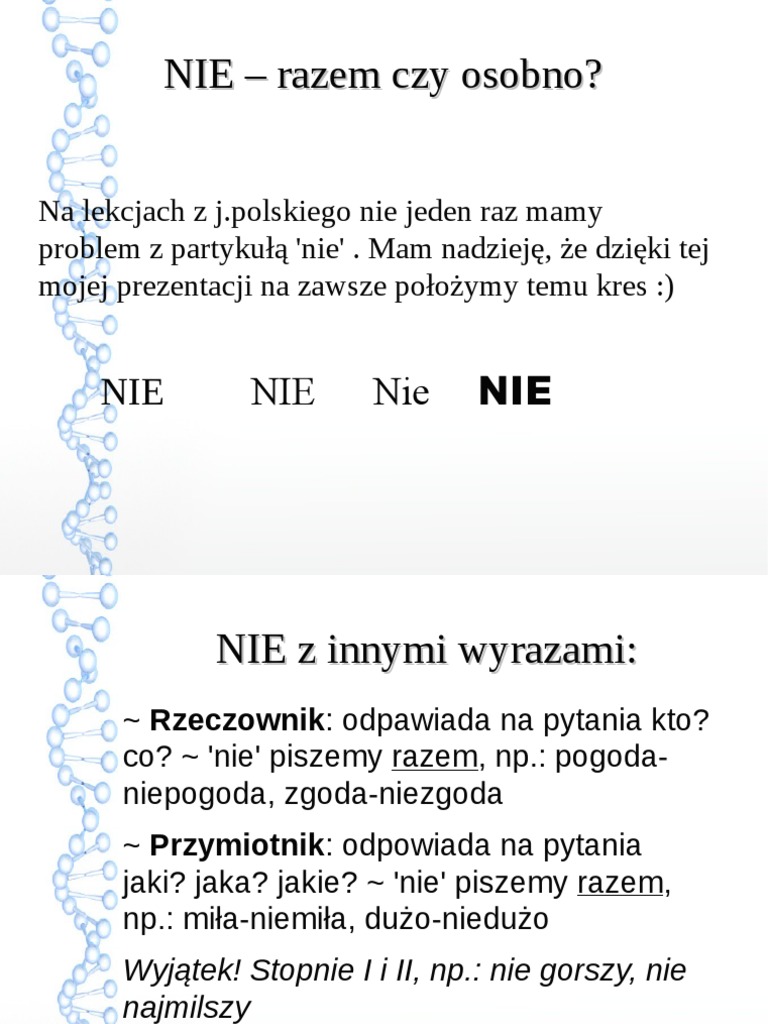 Nie - Razem Czy Osobno? | PDF