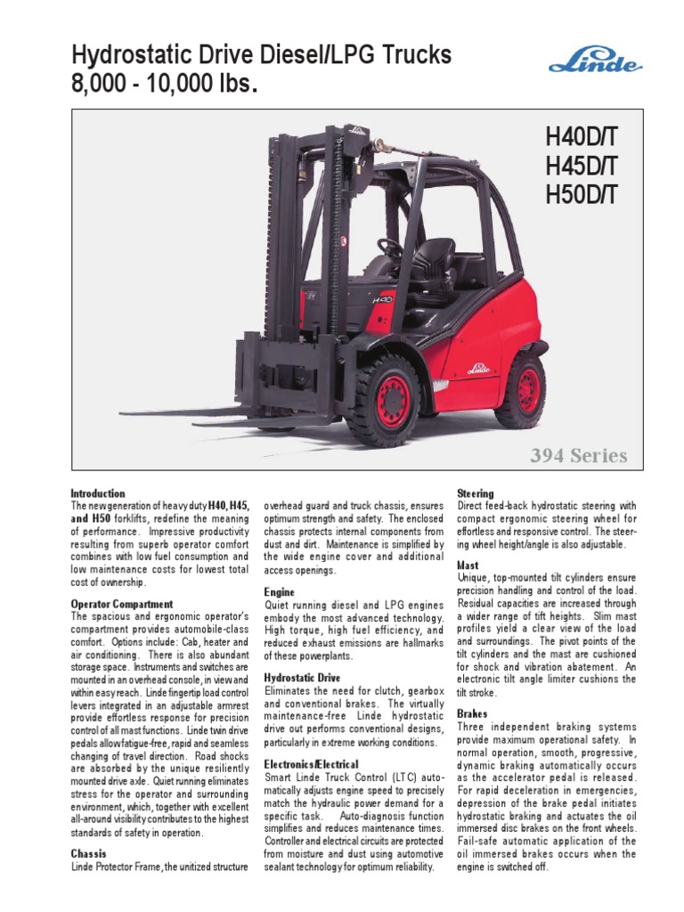 Linde H40 45 50 | PDF | Truck | Brake