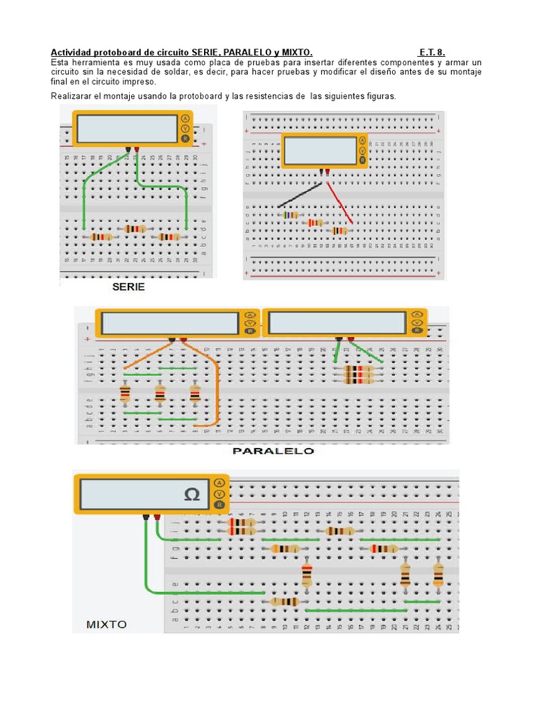 Montaje de Circuitos en Protoboard | PDF | Tecnología