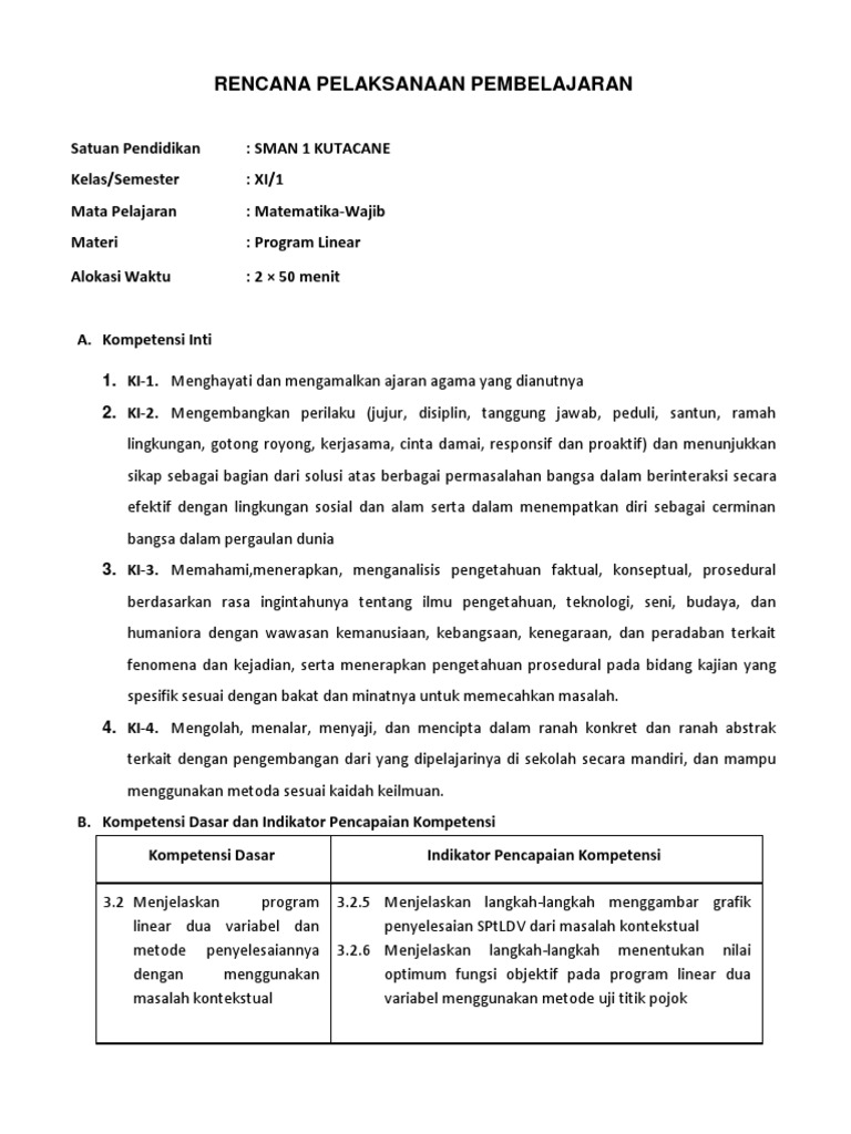 RPP Rencana Aksi 4 PPG Daljab Matematika | PDF