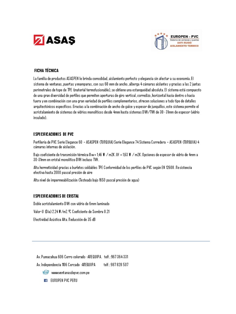 Ventanas ASASPEN: Aislamiento y Elegancia | PDF | Tecnología