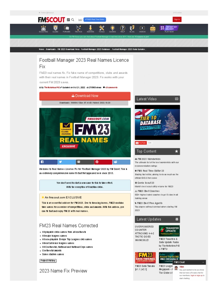 WWW Fmscout Com A fm23 Real Names License Fix HTML | PDF | Computer File | You Tube