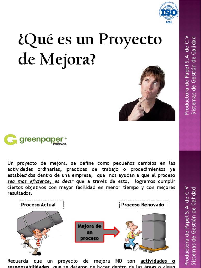 Qué Es Un Proyecto de Mejora | PDF | Sistema de manejo de calidad ...