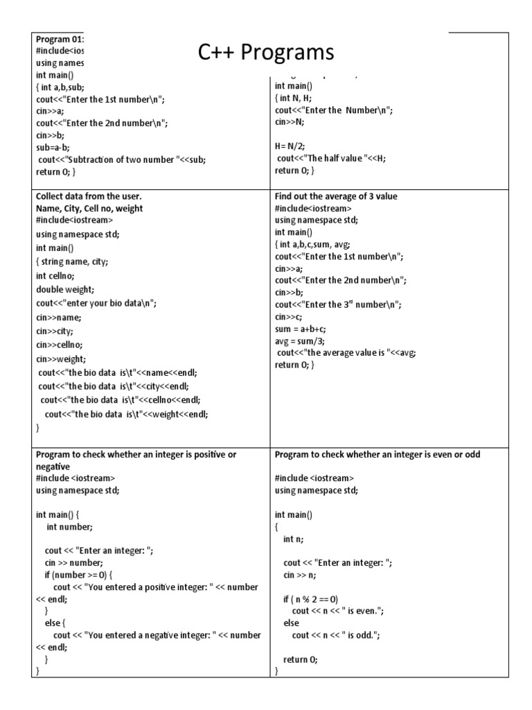 C++ Programs | PDF | Computer Programming | Mathematics