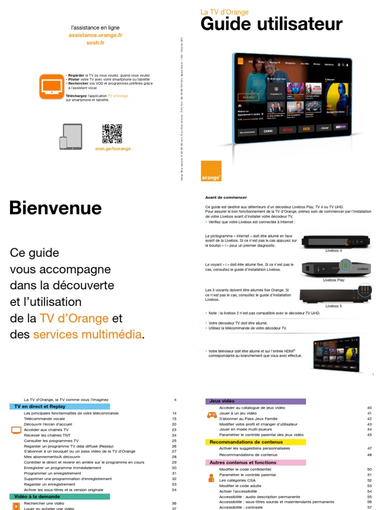 Guide Utilisateur TV Orange Accueil Noir | PDF | Vidéo à la demande ...