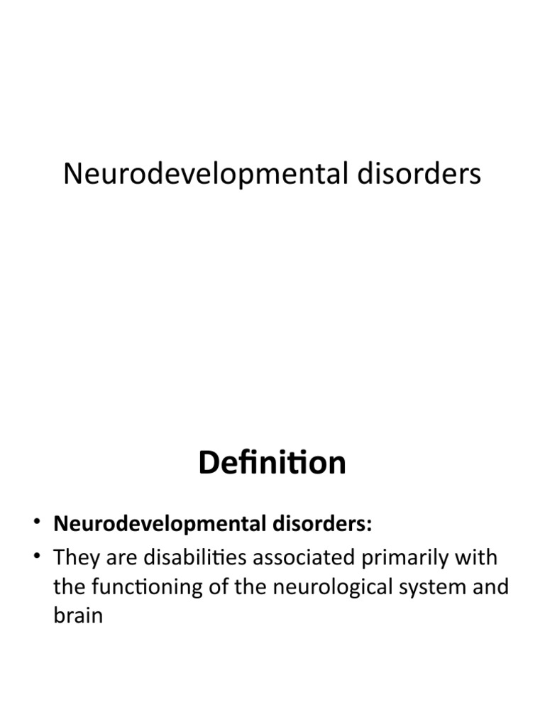 Neurodevelopmental Disorders | PDF | Intellectual Disability | Developmental Disorder