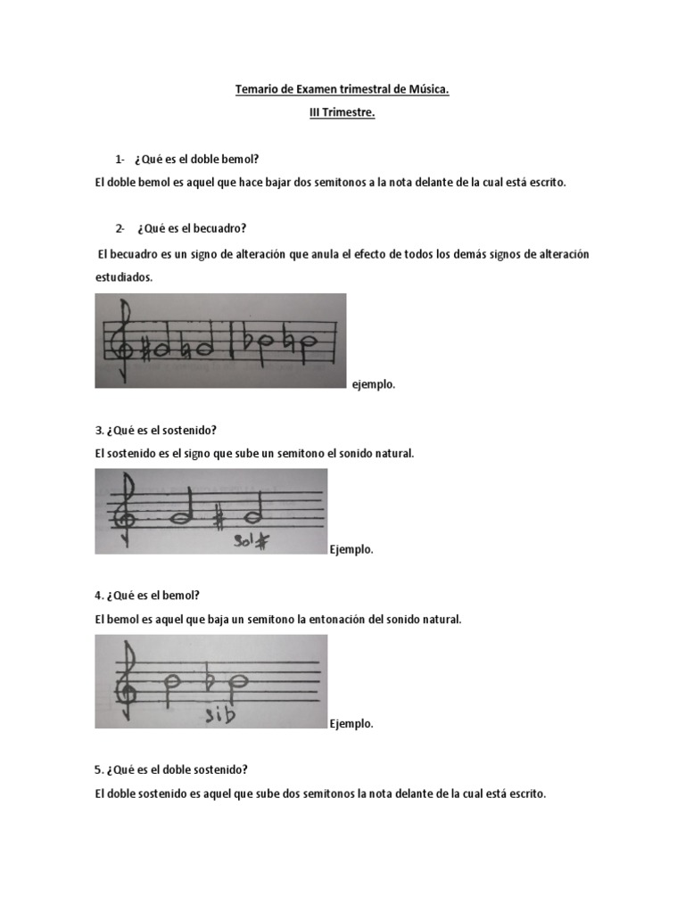 Temario Examen Música: Alteraciones y Folclore | PDF | Teoría musical ...