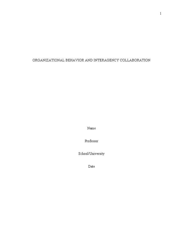Organizational Behavior & Interagency Collaboration | PDF | Motivational | Motivation