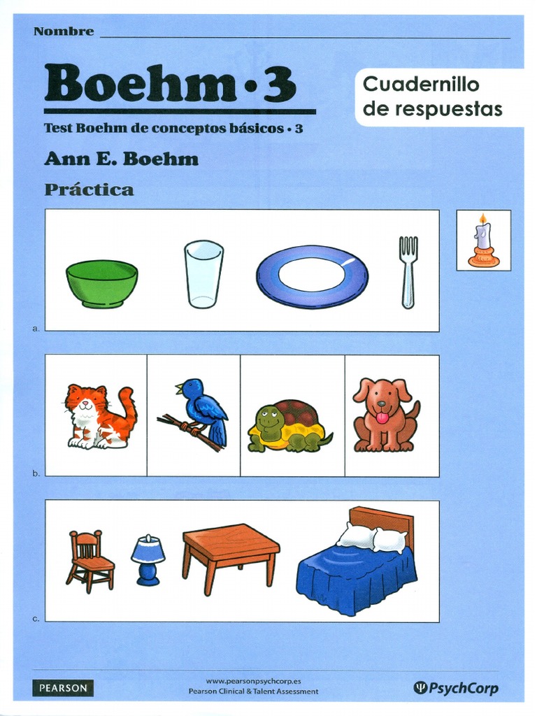 Cuadernillo de Respuestas Test (BOEHM-3) | PDF