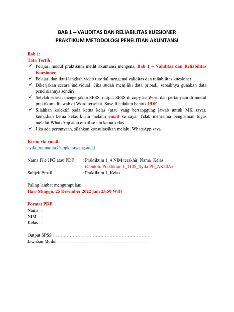 Bab 1, 2, Dan 3 - Validitas, Realiabilitas, Uji Asumsi Klasik, Analisis Deskriptif | PDF