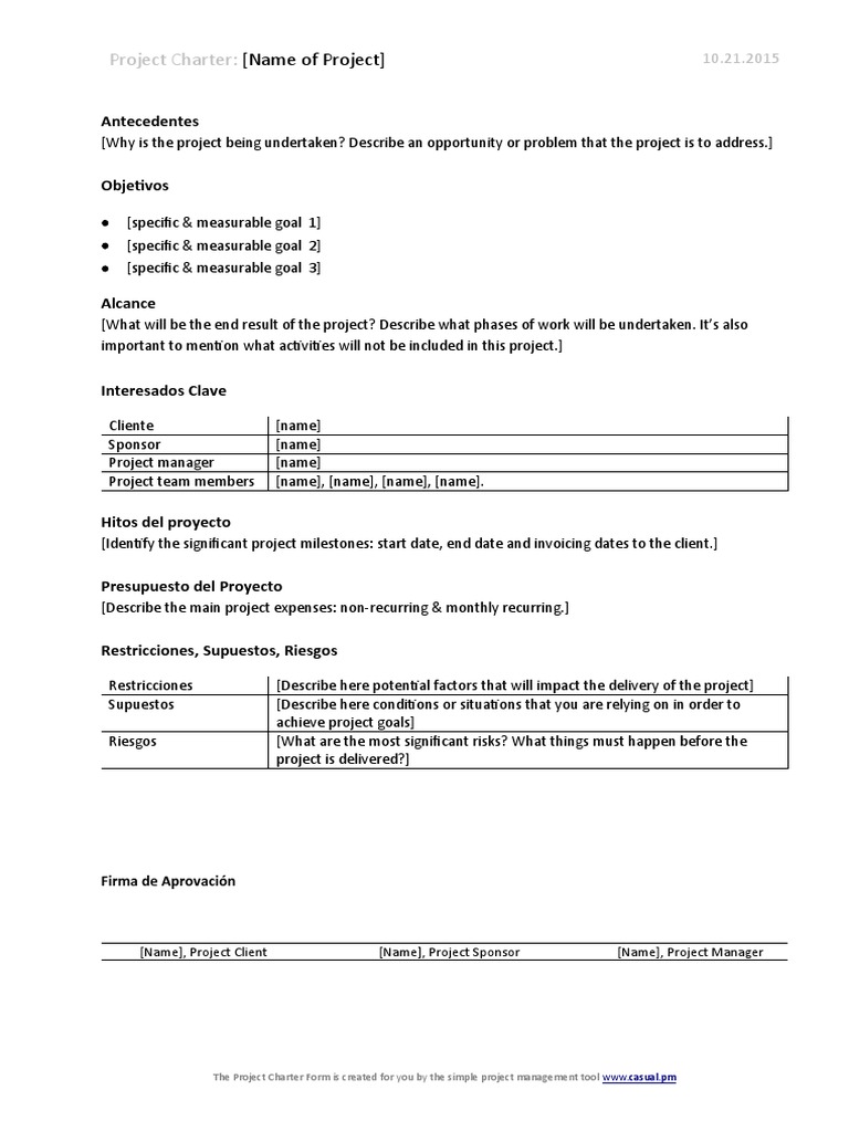Project Charter Overview | PDF | Business