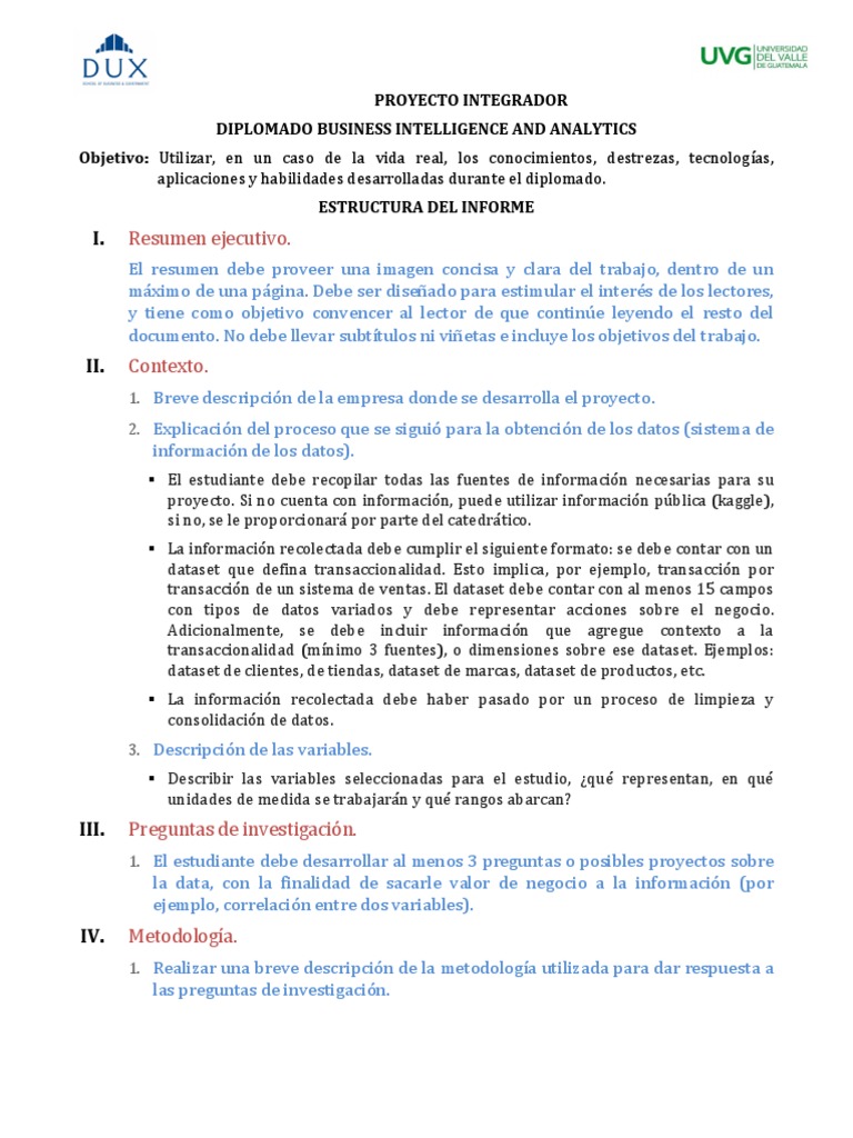 Orientaciones Informe Proyecto Integrador | PDF | Información ...