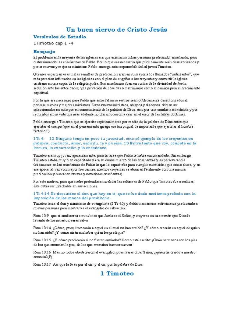 1 Timoteo | PDF | Pablo el apóstol | Jesús