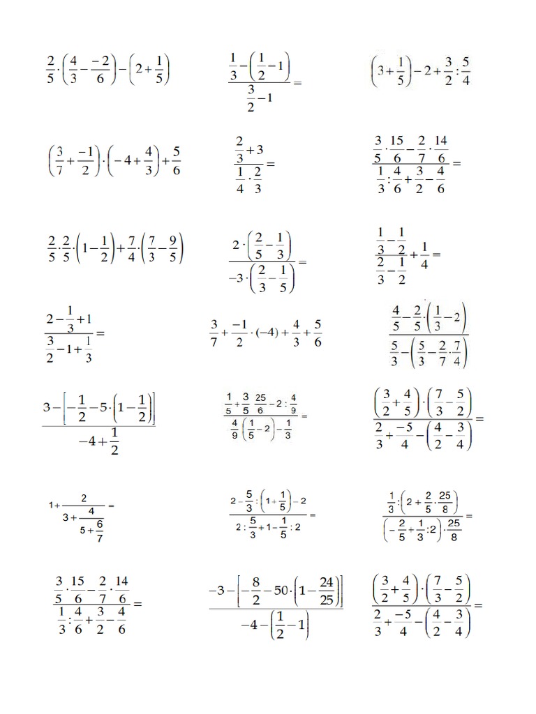 Operaciones Fracciones 3º Eso | PDF