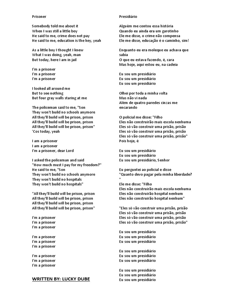 Letra Do Luck Dube | PDF | Música gravada