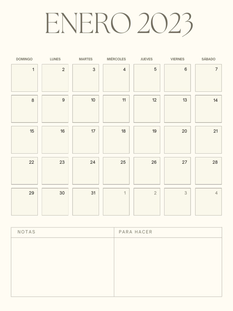 Simple and Minimal Monthly Printable Planner 2023 Calendar | PDF