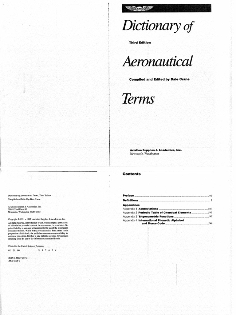 Dictionary of Aeronautical Terms | PDF