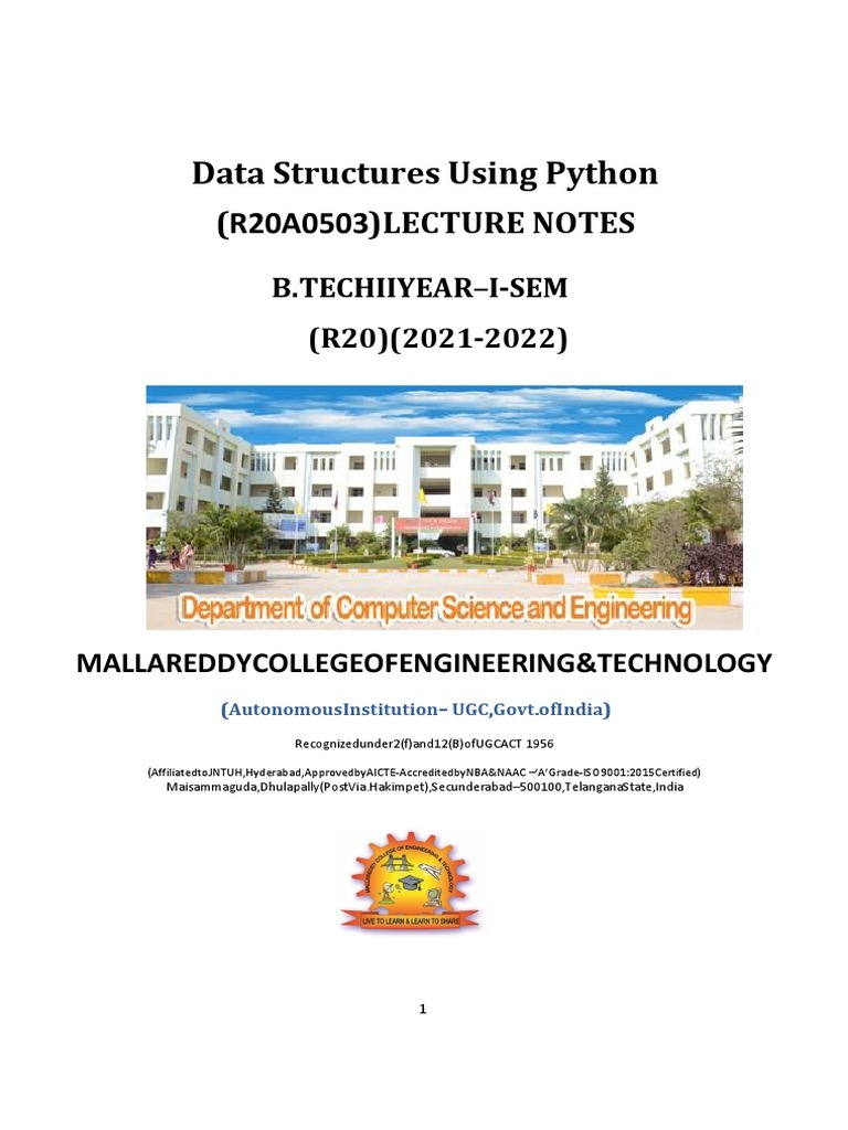 Data Structures Through Python R20a0503 Pdf Inheritance Object Oriented Programming 
