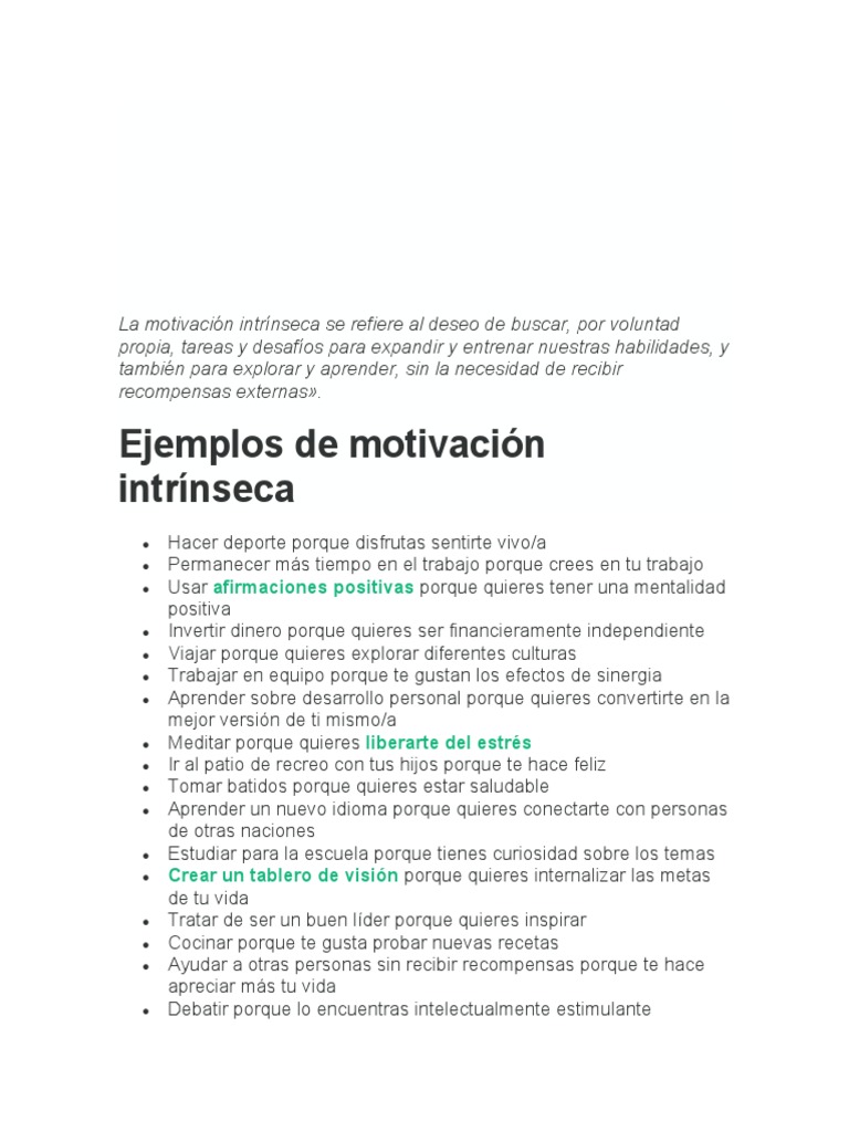 La Motivación Intrínseca Se Refiere Al Deseo de Buscar | PDF | Motivación | Motivacional