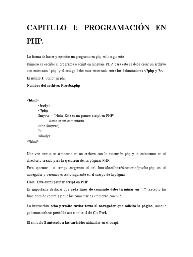 Manual PHP | PDF | Flujo de control | Php