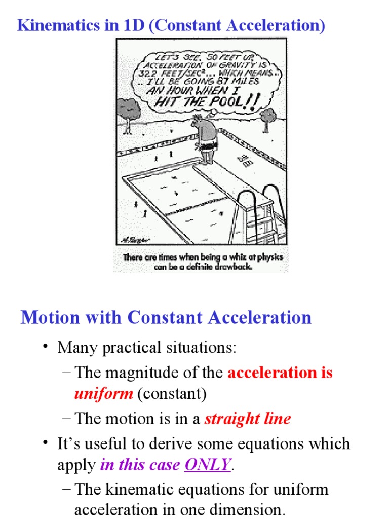 Phy 101 Lecture 3 (1D Kinematics) | PDF | Acceleration | Velocity