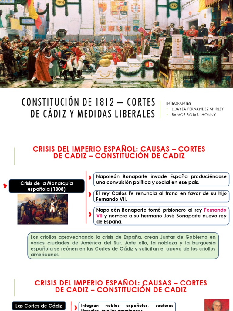 Constitución de 1812 - Cortes de Cádiz | PDF | Imperio español ...