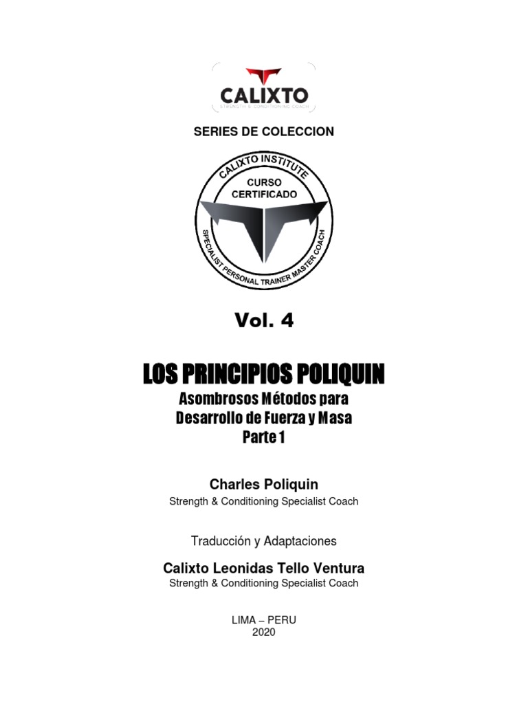 Los Principios Poliquin M1 Parte 4 | PDF