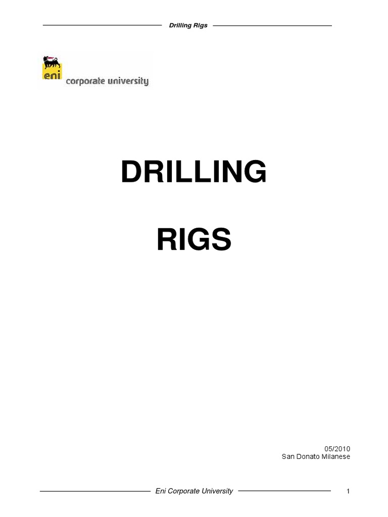 ENI Corporate University - Drilling Rigs | PDF | Drilling Rig | Pipe ...