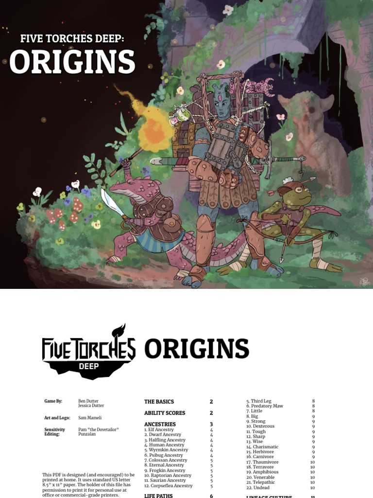 FTD - Origins | PDF | Elf (Dungeons & Dragons) | Predation