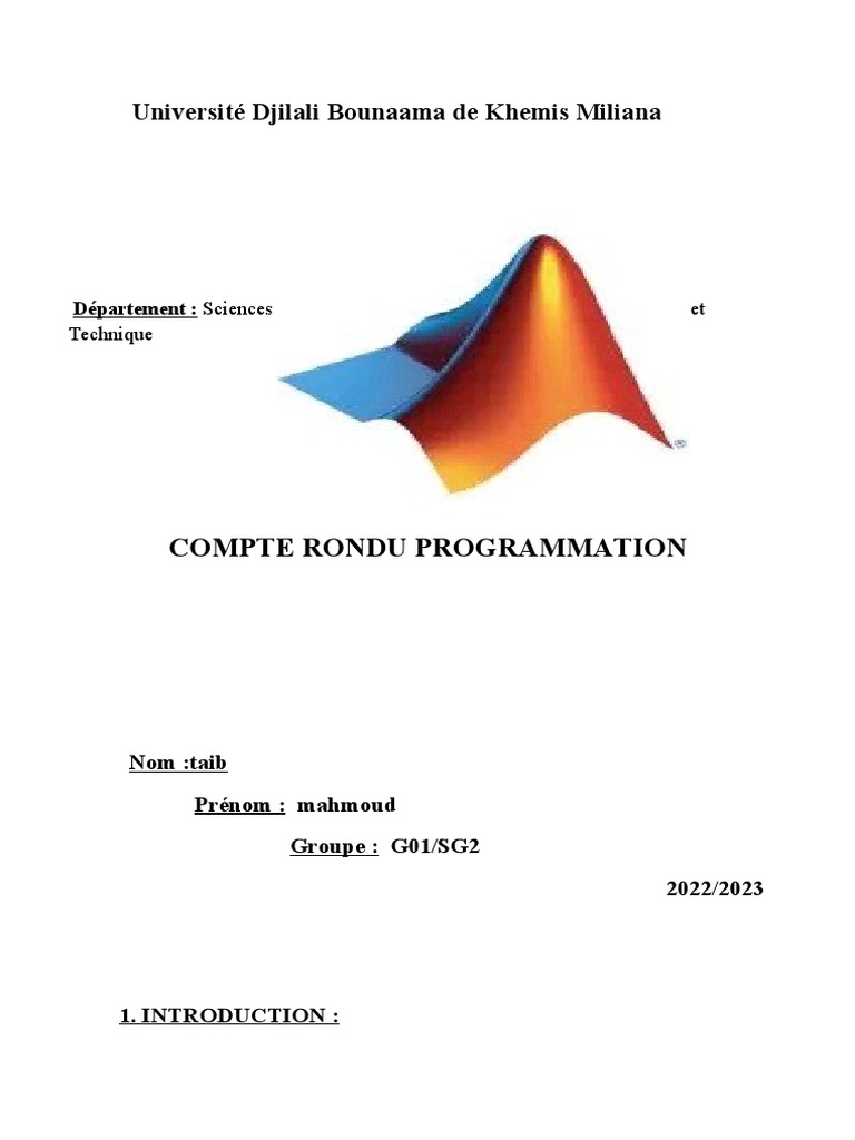 D Jilali | PDF | MATLAB | Programmation informatique