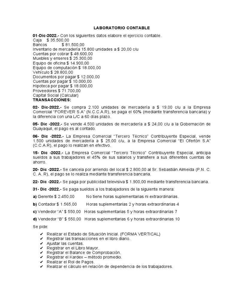 Laboratorio Contable - TT-01 | PDF