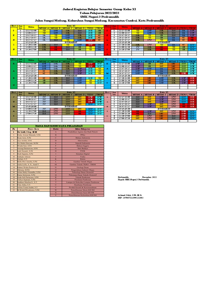 Jadwal Full KBM Genap 2022-2023 Rev - 1 | PDF
