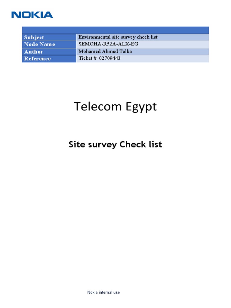 Site Survey Checklist | PDF | Electrostatic Discharge | Voltage