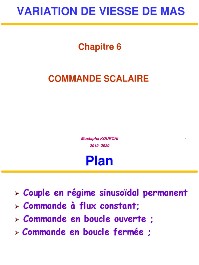 Commande scalaire des machines asynchrones | PDF | Mécanique | Grandeur ...
