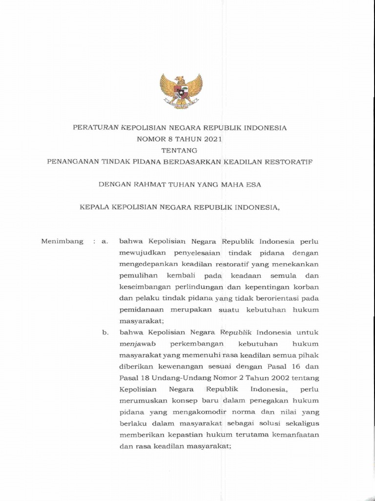 Keadilan Restoratif di Polri | PDF | Ilmu Sosial