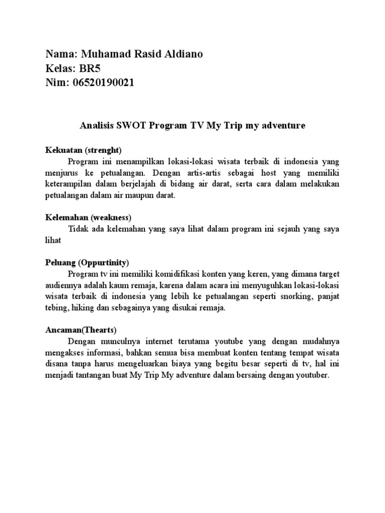 ANALISIS SWOT Program TV | PDF