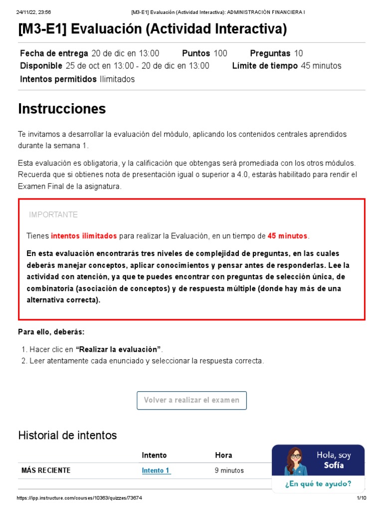 (M3-E1) Evaluación (Actividad Interactiva) - Administración Financiera I-3 | PDF | Interés ...